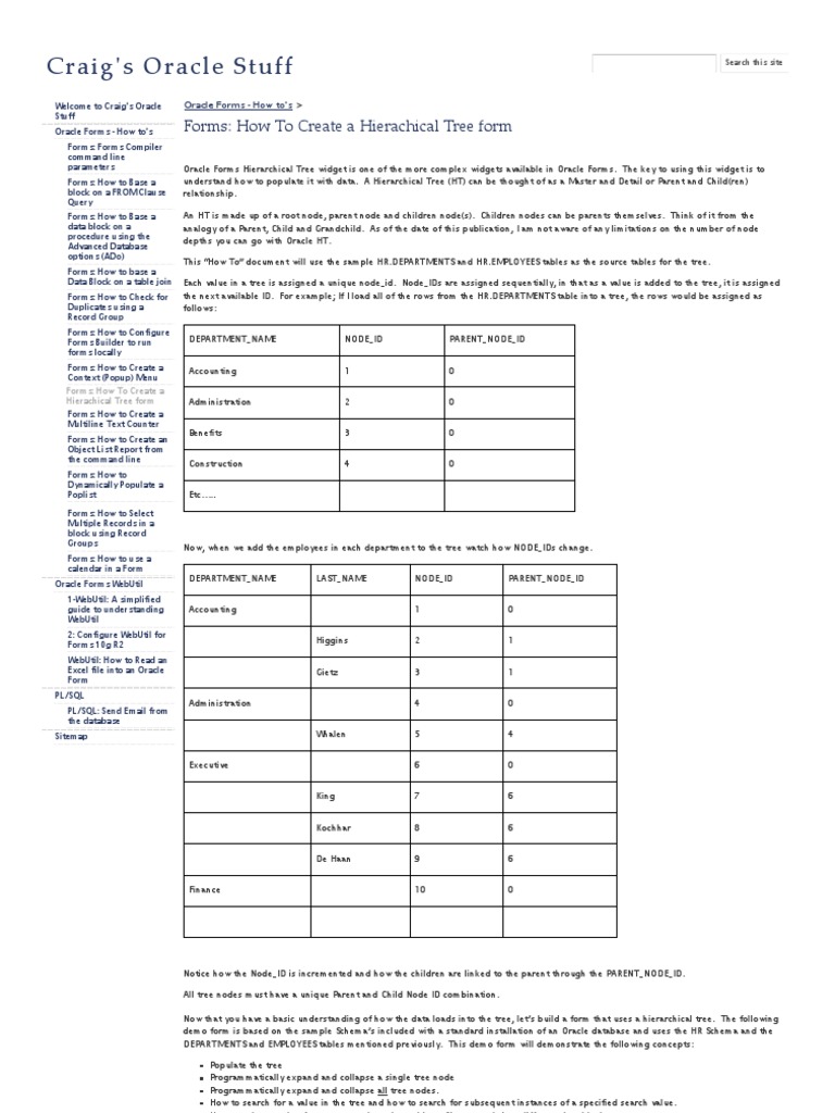 Forms How To Create A Hierachical Tree Form Craigs Oracle Stuff Pdf Pdf Oracle Database