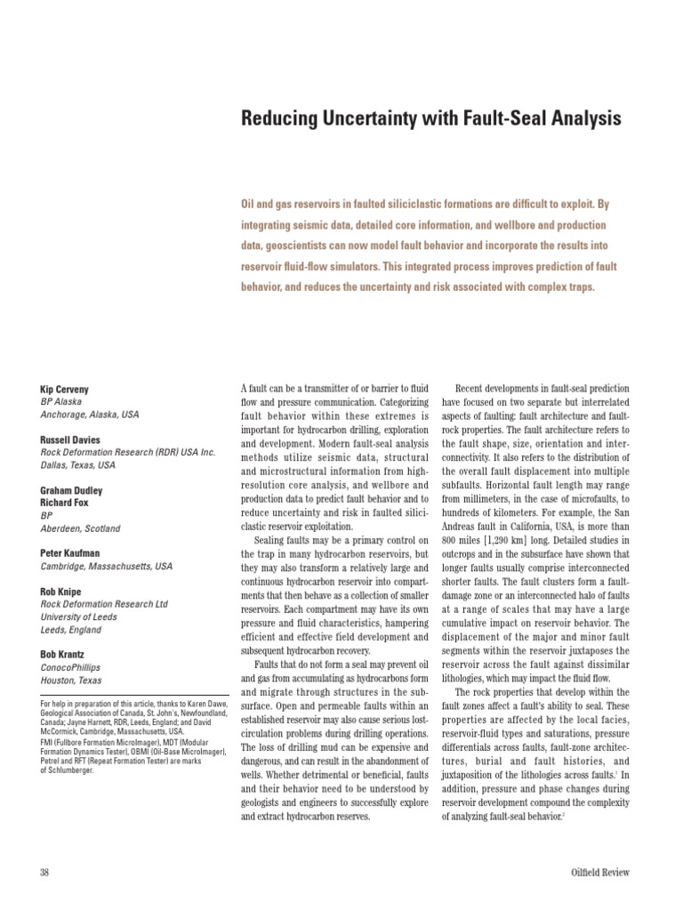 Fault Seal Analysis | PDF | Petroleum Reservoir | Fault (Geology)