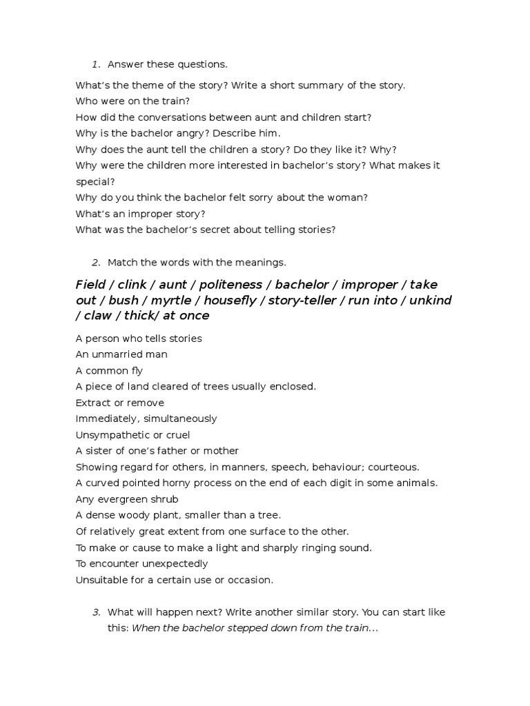 Story Analysis and Vocabulary Guide | PDF