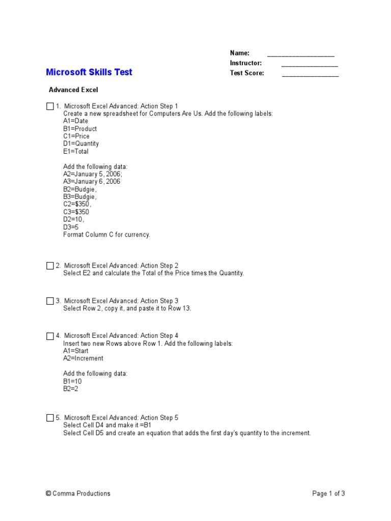 SkillTest Advanced Excel | PDF | Microsoft Excel | Spreadsheet