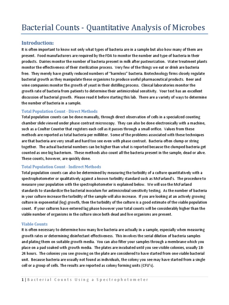 Bacterial Counts | PDF | Bacteria | Microbiology