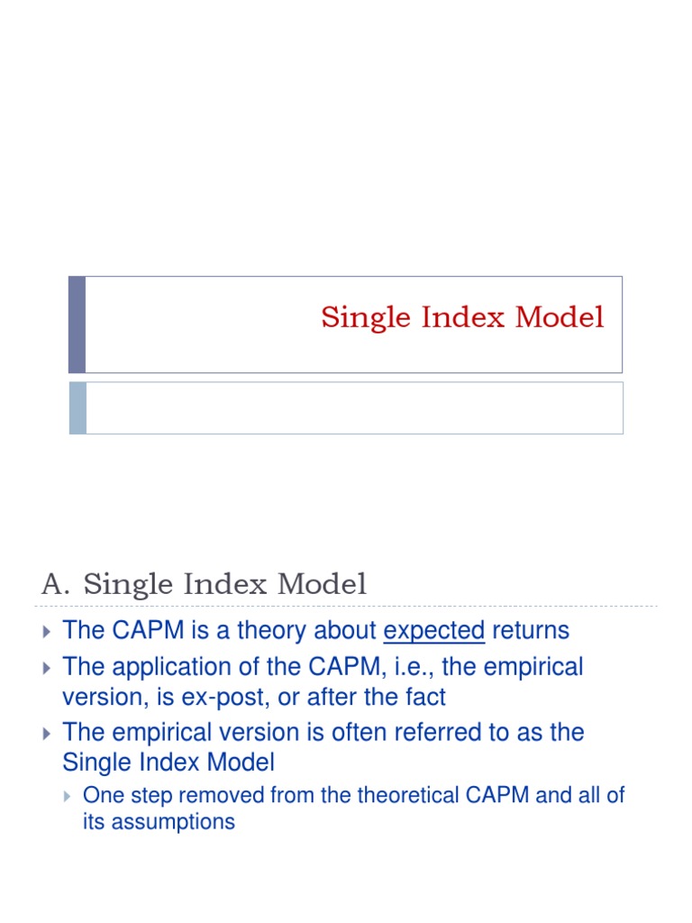 Single Index Model | Download Free PDF | Beta (Finance) | Covariance