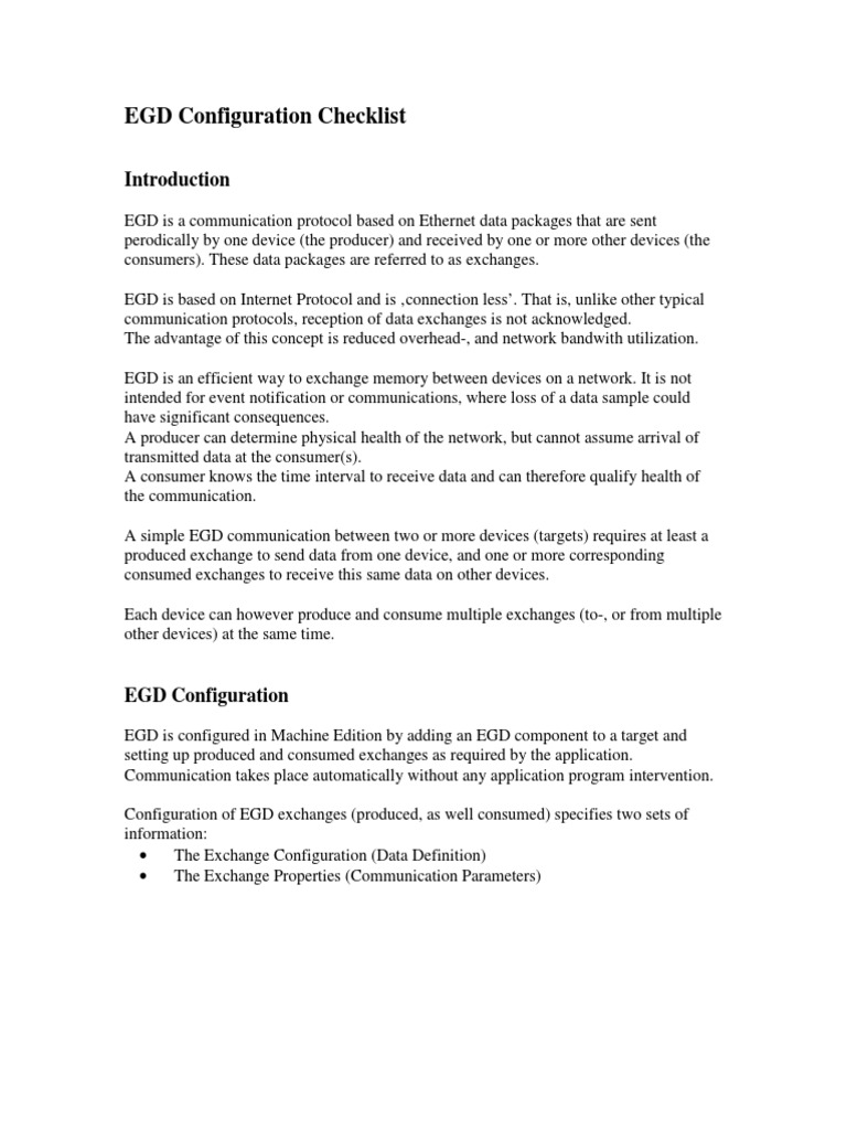EGD Checklist | PDF | Transmission Control Protocol | Ip Address