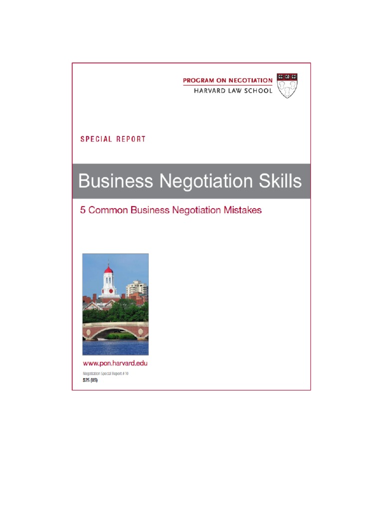 Business Negotiation Skills v2 | PDF | Negotiation | Sales