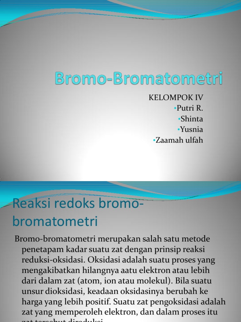 Bromo Bromatometri | PDF