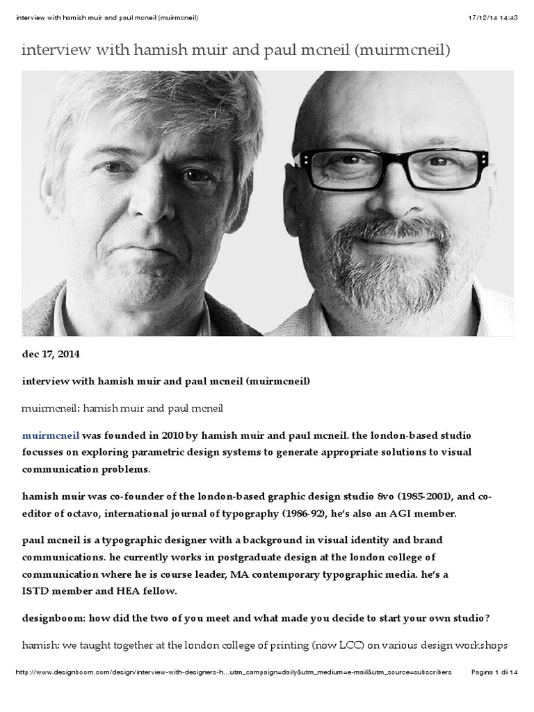 An Interview with Graphic Designers Hamish Muir and Paul McNeil of ...