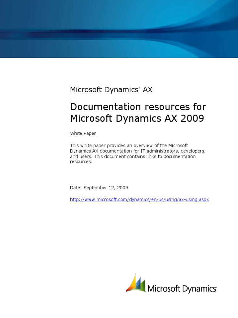Microsoft Dynamics AX 2009 Documentation Resources | PDF | Computers ...