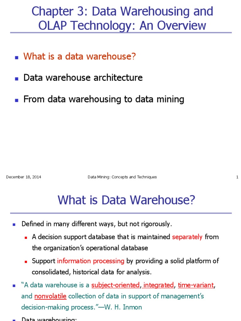 CH 03 | PDF | Data Warehouse | Top Down And Bottom Up Design
