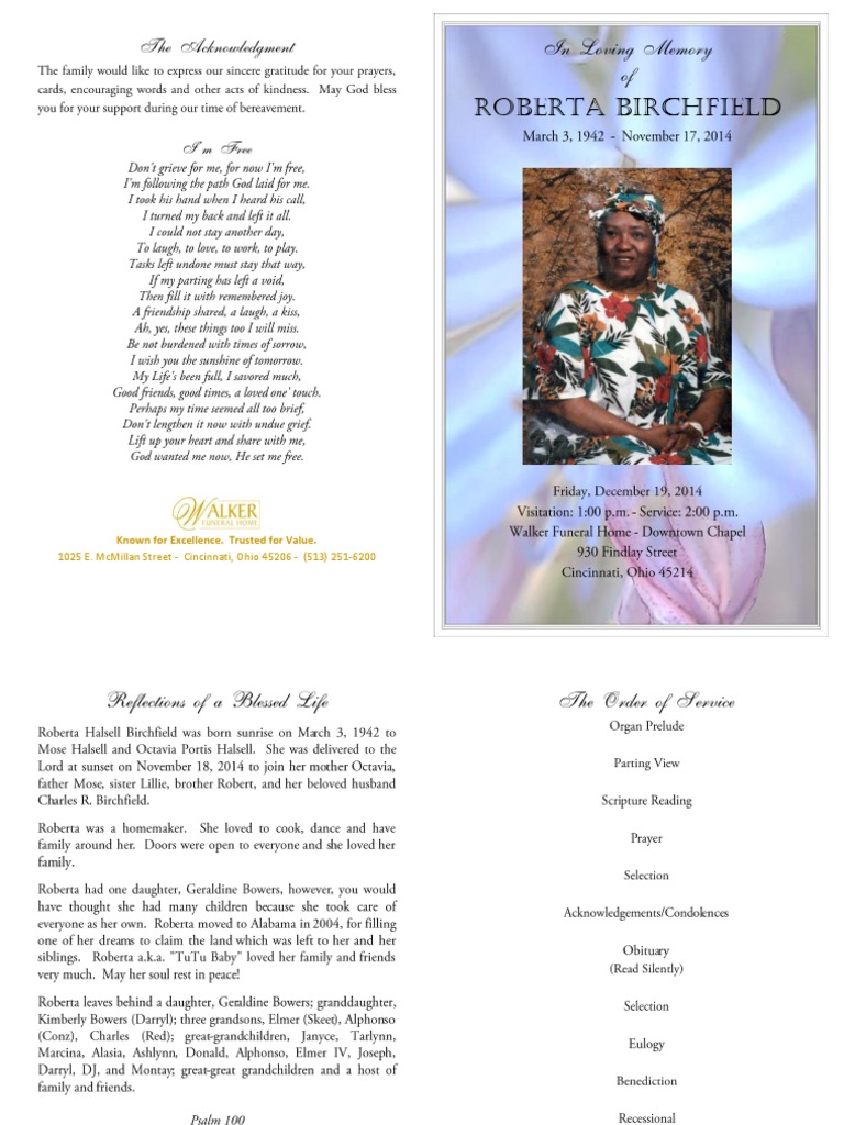 Roberta Birchfield Obituary | PDF | Sports & Recreation