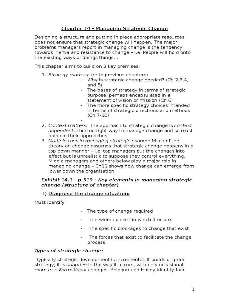 Managing Strategic Change Dynamics | PDF | Strategic Management ...