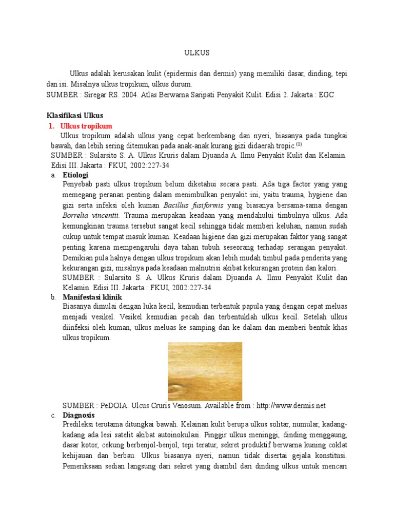 Klasifikasi dan Penanganan Ulkus Kulit | PDF | Kesehatan Holistik ...
