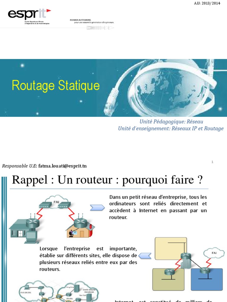 Routage Statique | PDF | Routage | Routeur