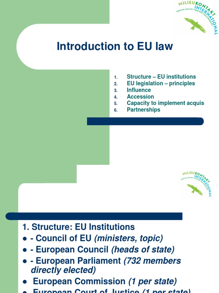 Introduction To Eu Law | PDF | Enlargement Of The European Union ...