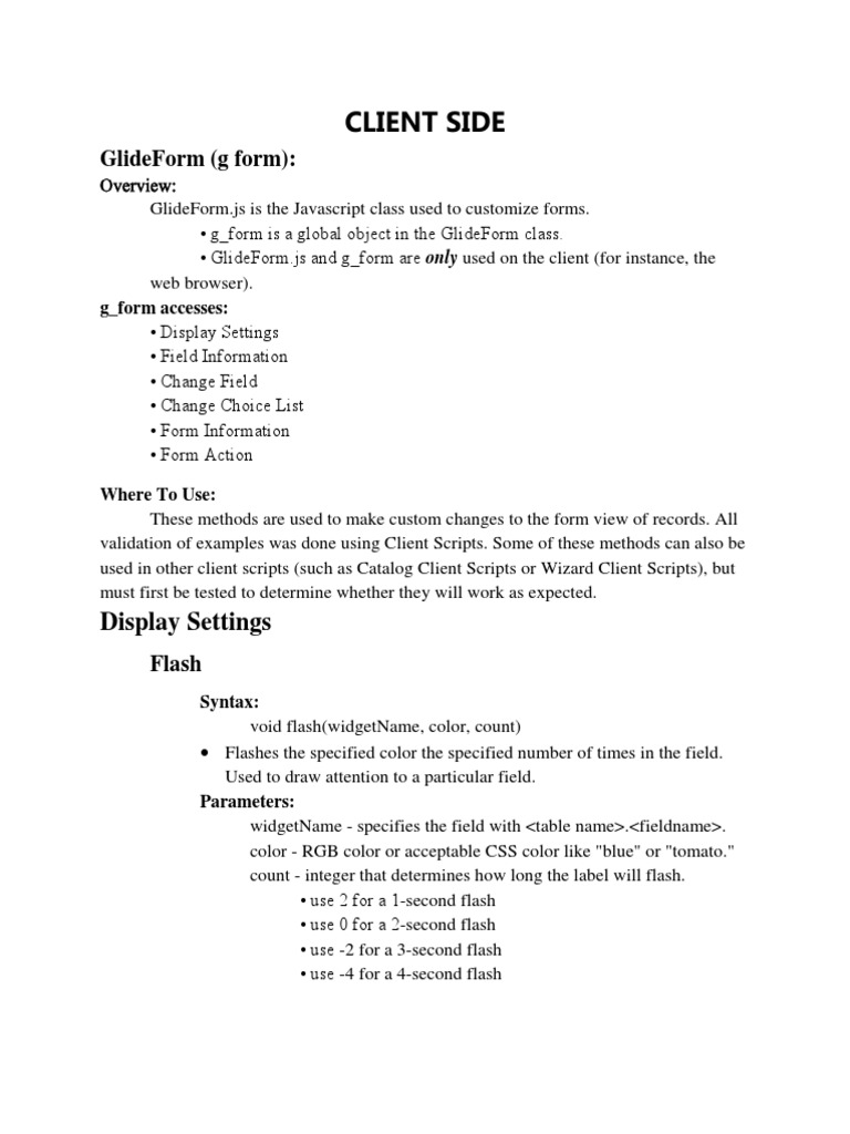 Client Script Snow | PDF | Callback (Computer Programming) | Parameter (Computer Programming)
