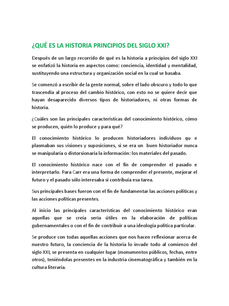 Definicion de Historia-Historia Cultural y Crisis de La Historia | PDF ...