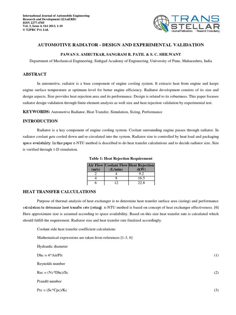 Automotive Radiator - Full-Libre | PDF | Radiator | Heat Transfer