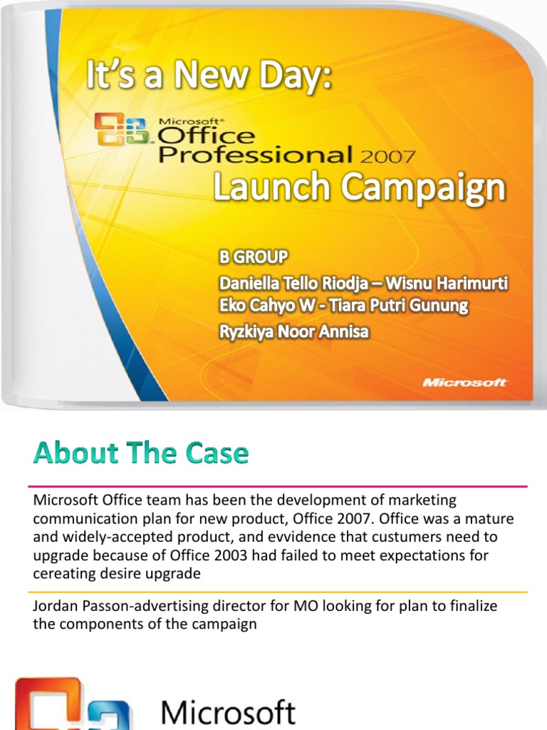 It's A New Day Office 2007 Campaign | PDF | Market Segmentation ...