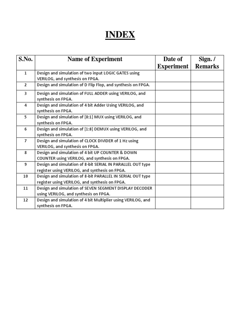 Verilog Basic Experiments | PDF | Field Programmable Gate Array ... Verilog Basic Experiments | PDF | Field Programmable Gate Array ...