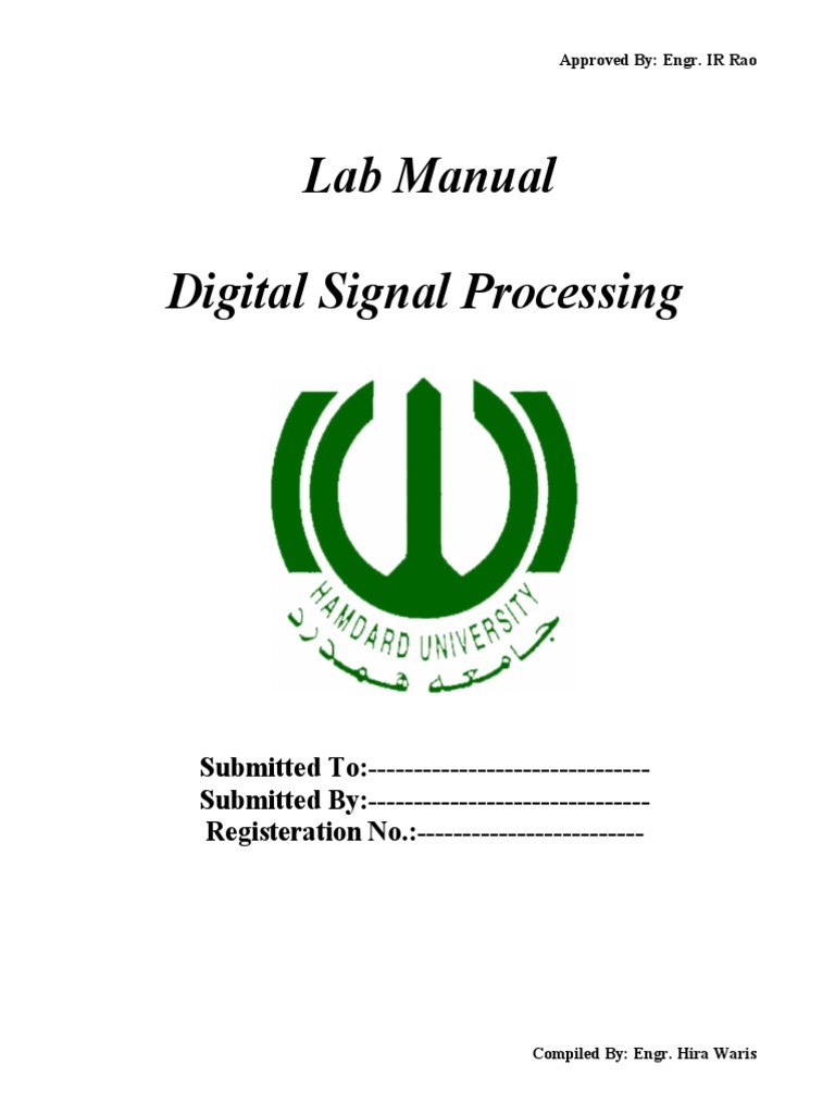 DSP Manual Hamdard | PDF | Digital Signal Processing | Sampling (Signal Processing)
