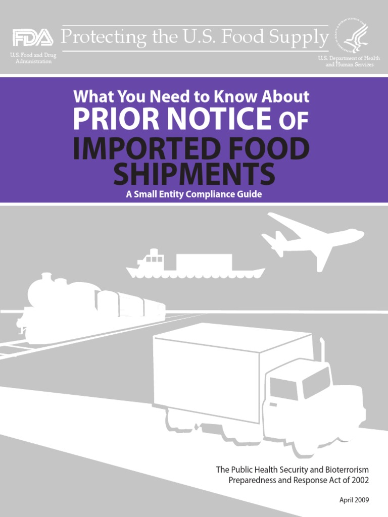 Fda - Prior Notice PDF | PDF | Food And Drug Administration | U.S ...
