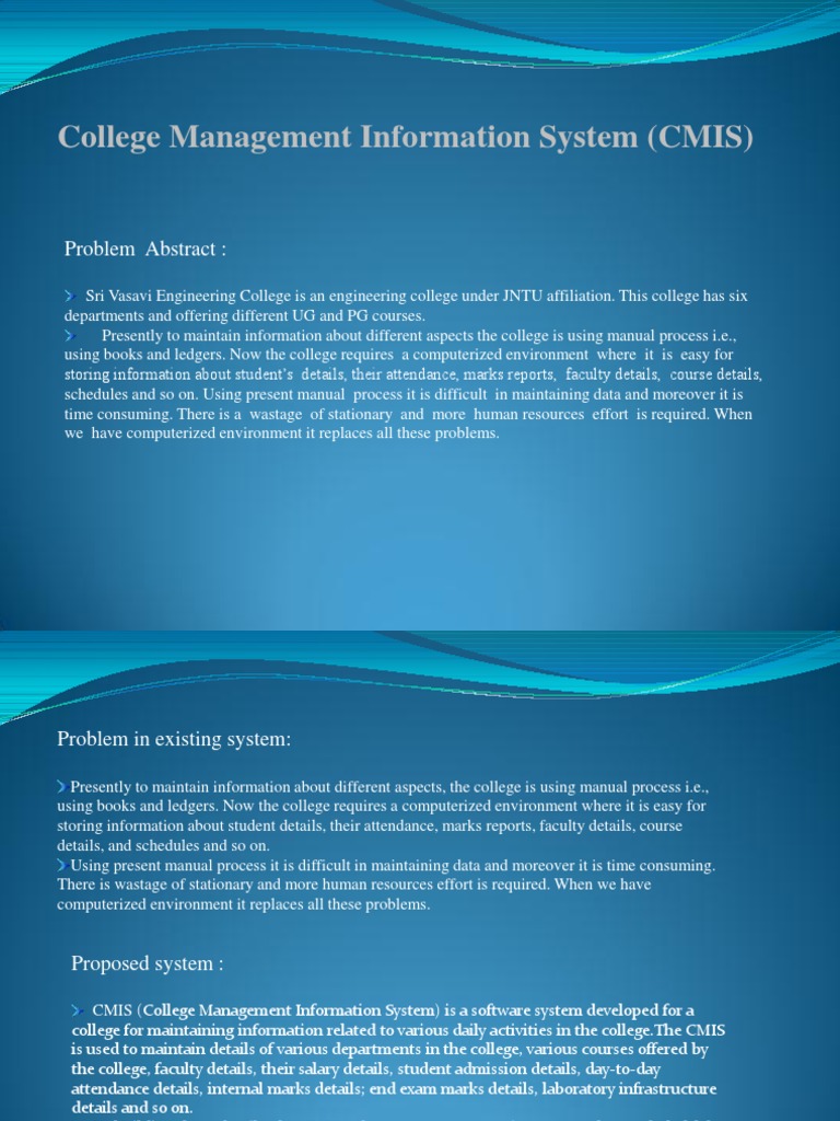 College Management Information System | PDF | User (Computing) | Fee