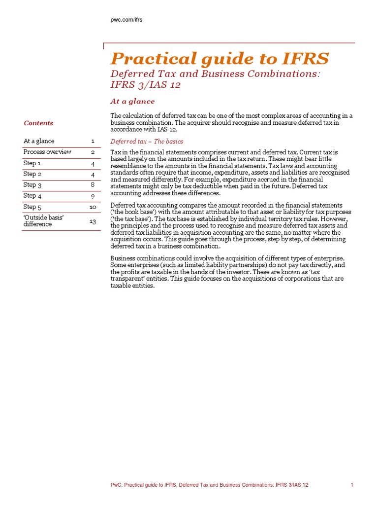 Deferred Tax in Business Combinations | PDF | Goodwill (Accounting ...