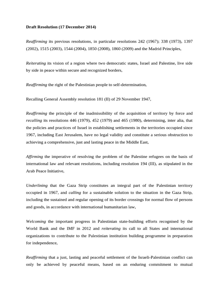 (17 December 2014) Revised SC Draft Resolution-For Circulation | PDF ...