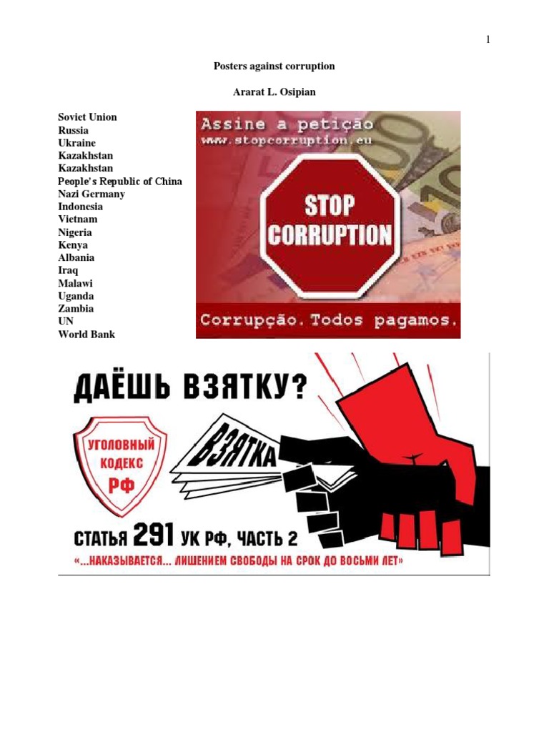 Corruption Poster | PDF | Corruption | Bribery