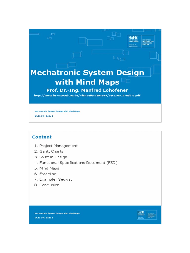 (2010) Mechatronics Systems Design With Mind Maps | PDF | Project ...