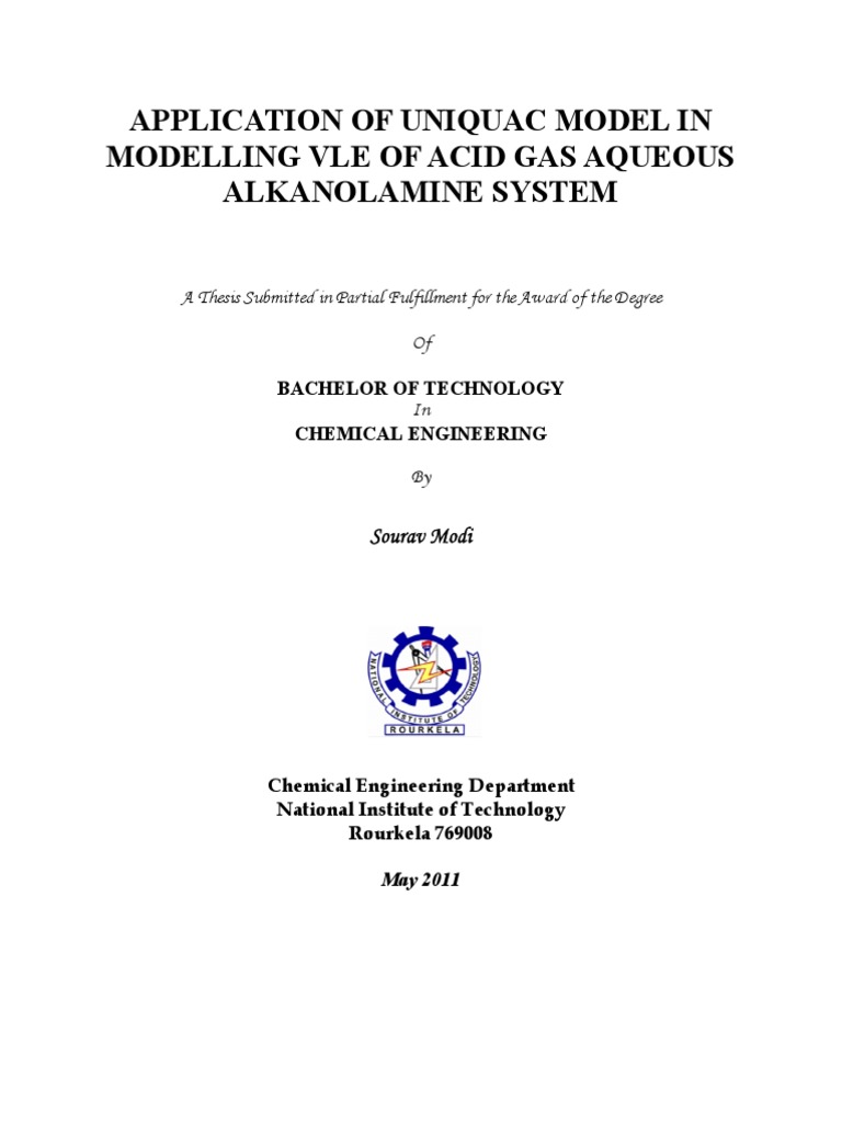 Application Of Uniquac Model In Modeling Vle Of Download Free Pdf