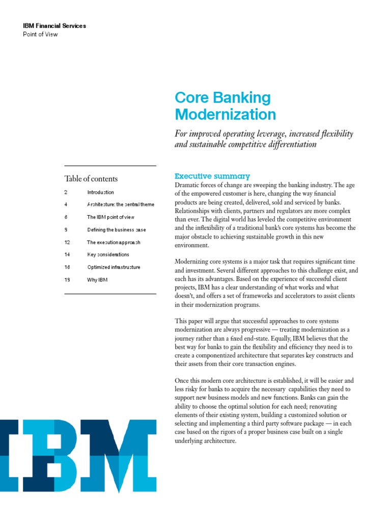 Core Banking Modernization Point of View | PDF
