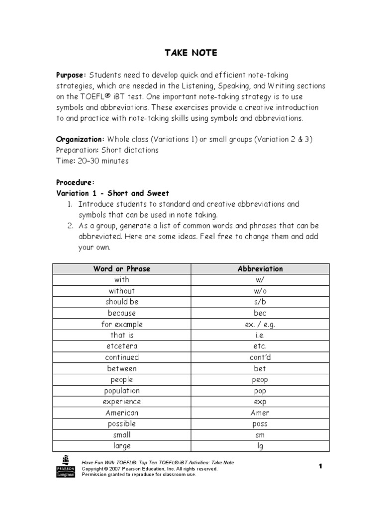 Take Note ACTIVITY | PDF