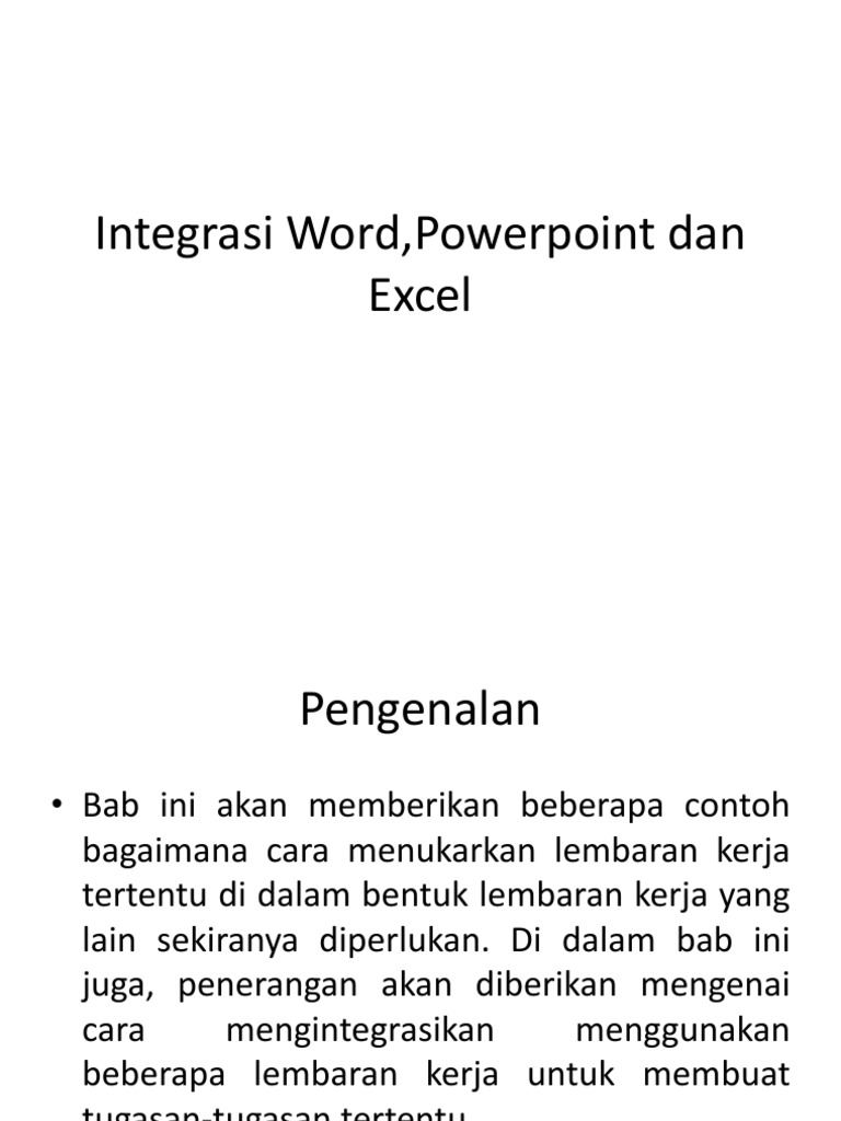 Integrasi Word, Powerpoint Dan Excel | PDF