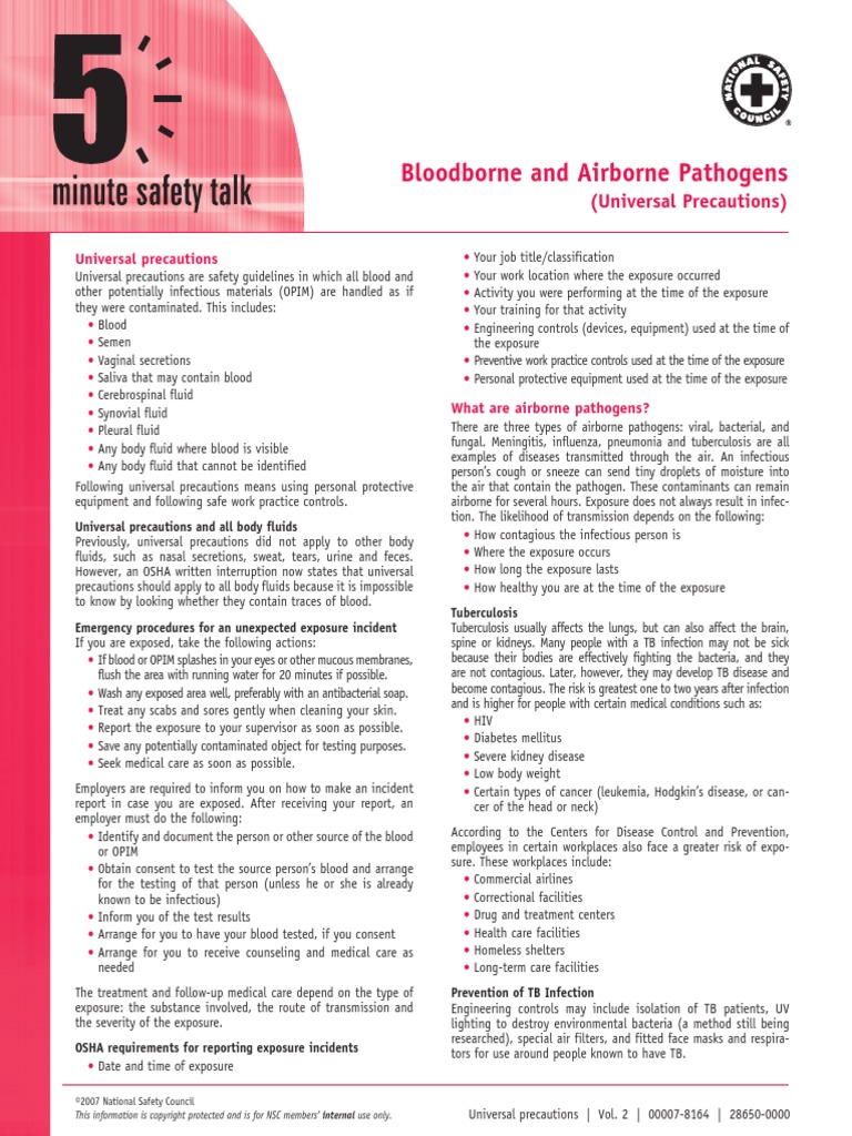 Bloodborne and Airborne Pathogens: (Universal Precautions) | Download ...