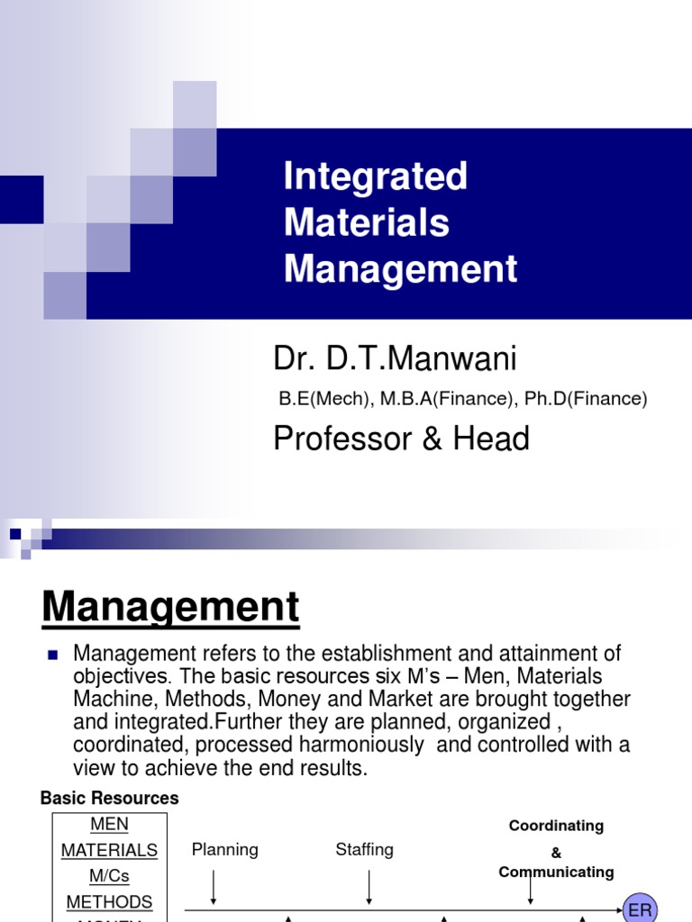 Integrated Materials Management Overview | PDF | Procurement | Inventory