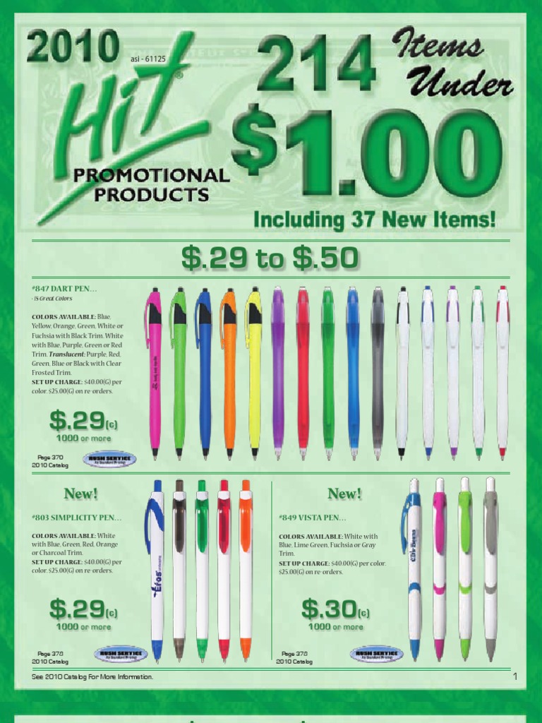 Affordable Promotional Pens Catalog | PDF