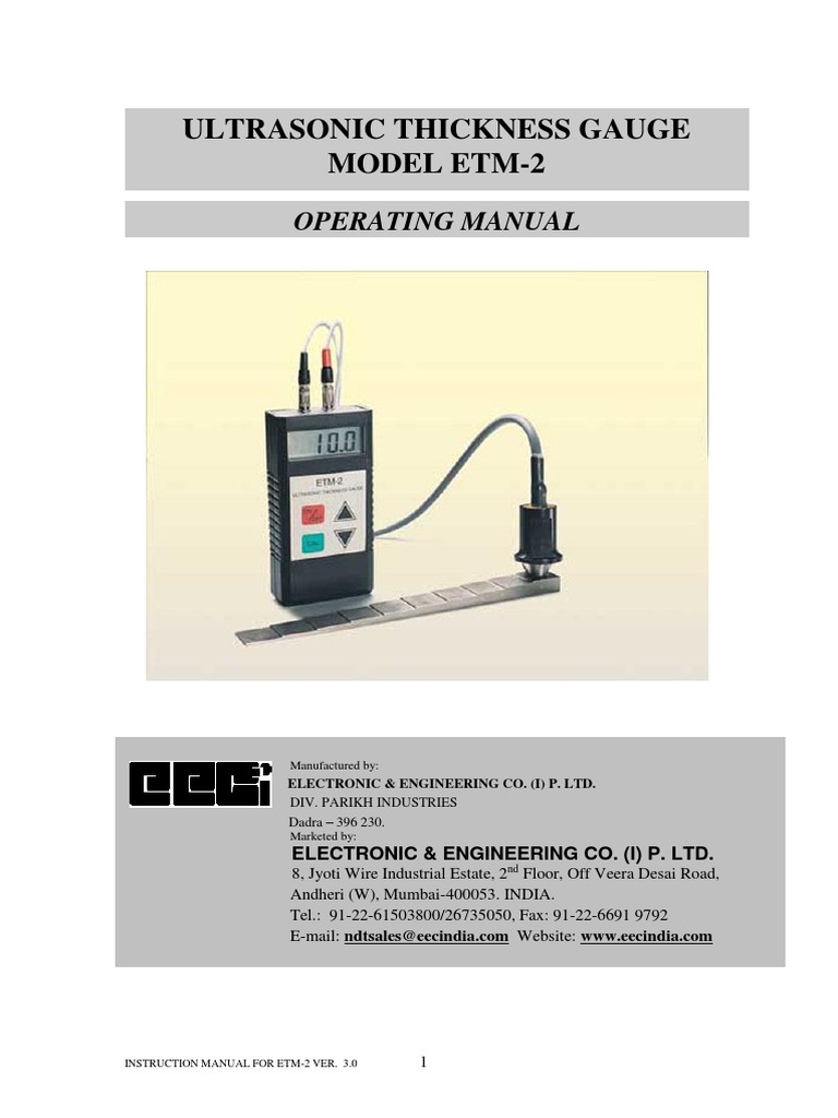 Etm 2 Manual | PDF | Electrical Connector | Calibration