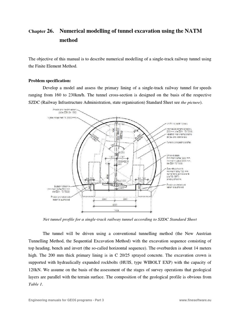 NATM Tunnel Modelling and Analysis | PDF | Bending | Beam (Structure)