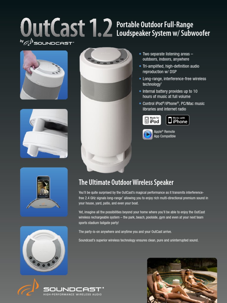 Soundcast OutCast 1.2 Product Sheet 030912 LRZ | PDF | Loudspeaker ...