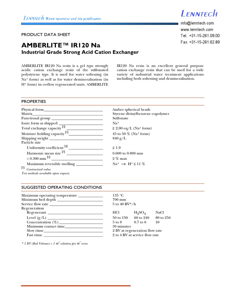 Resina Amberlite IR 120 Na L