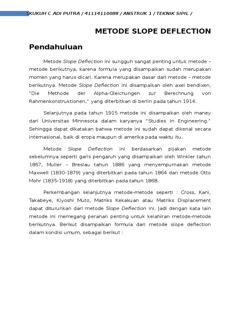Metode Slope Deflection | PDF | Sains & Matematika