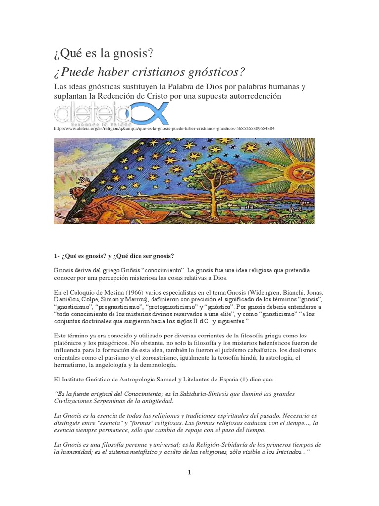 GNOSIS - Qué es la gnosis.pdf | Gnosticismo | Creencia y doctrina ...
