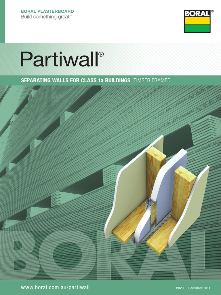 Boral Partiwall and Fire Wall Class 1a | Drywall | Framing (Construction)