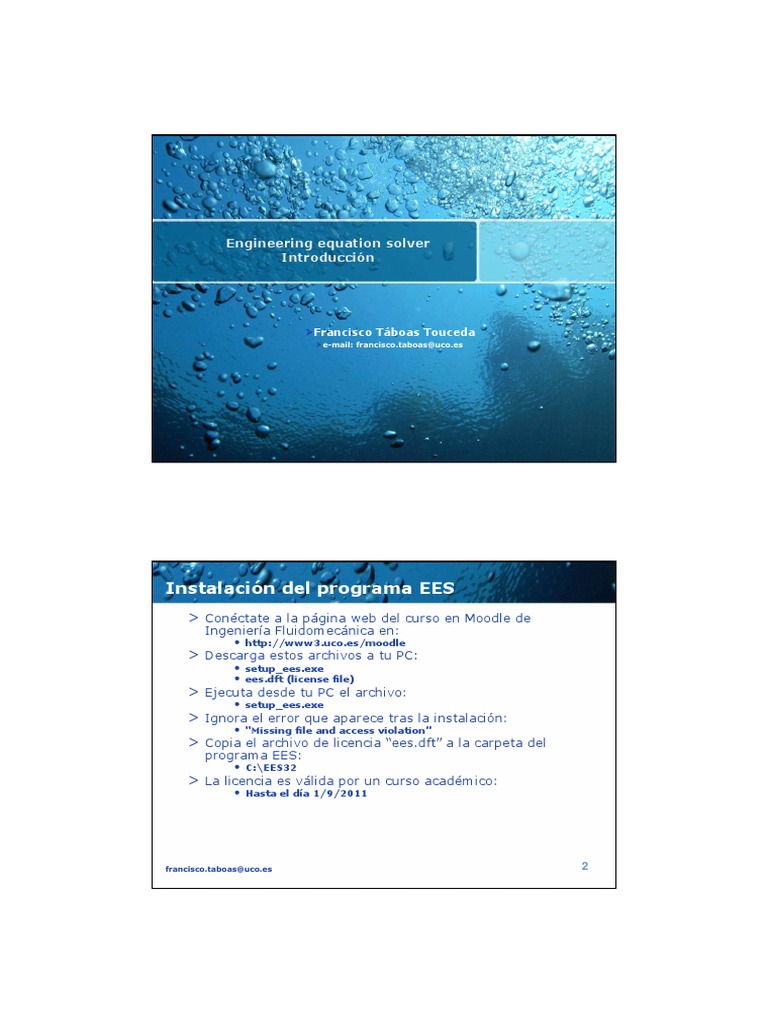 Programa EES Introduccion | PDF | Comillas | Ecuaciones