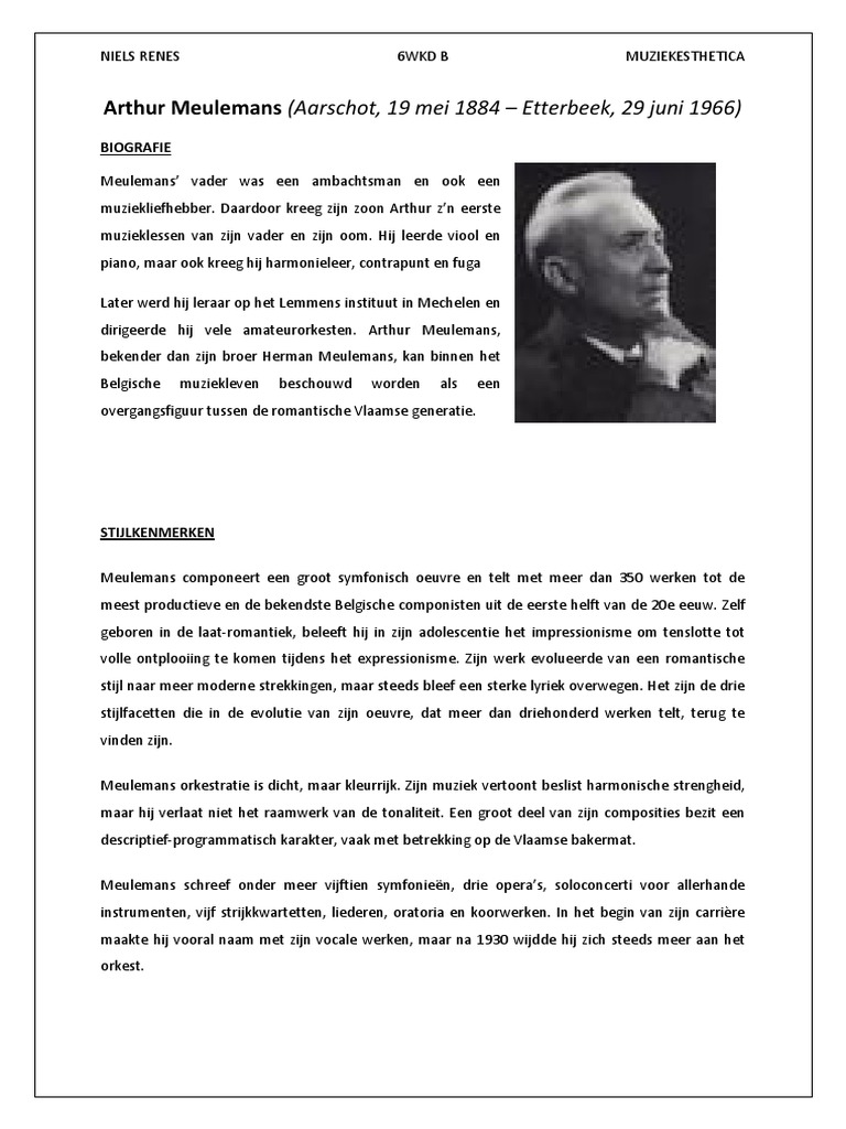 Arthur Meulemans | PDF