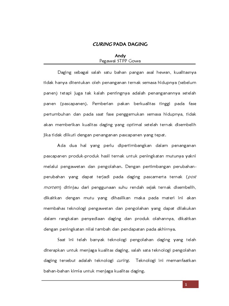 Curing Pada Daging Andy - SPT | PDF