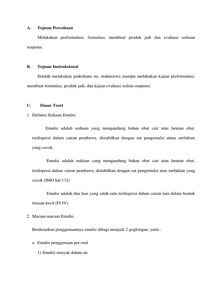 Laporan Emulsi | PDF