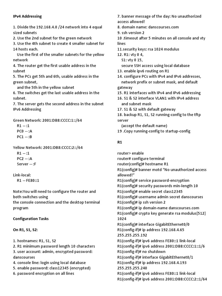 Network Configuration Guide | PDF | I Pv6 | Internet Protocols
