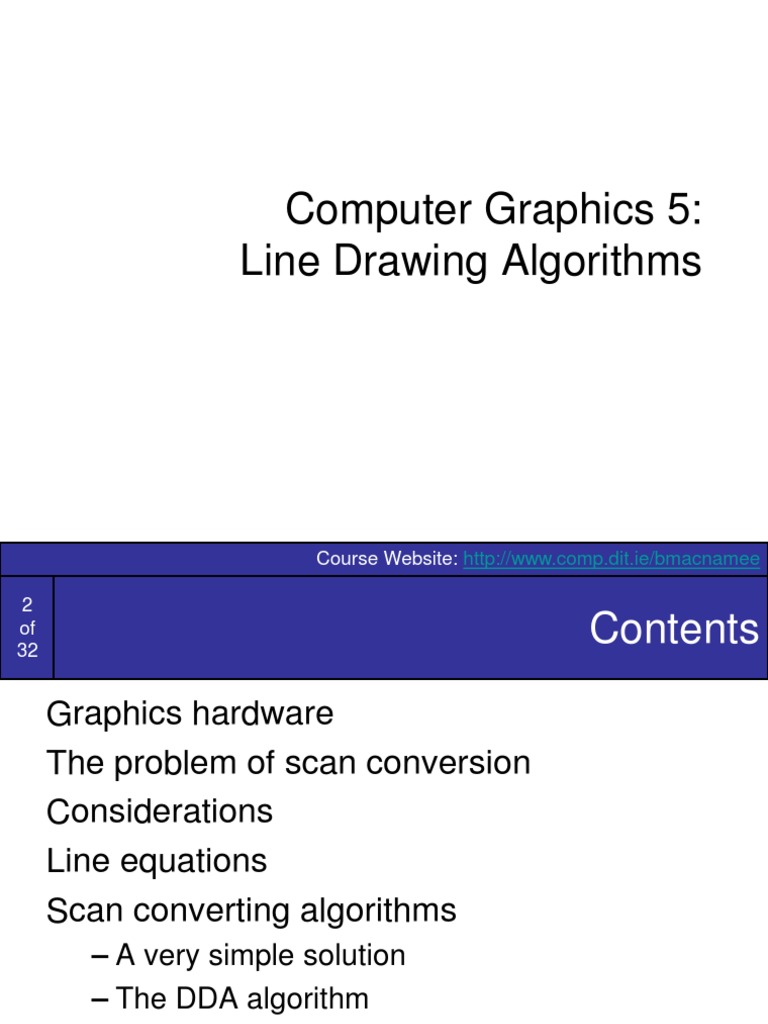 Computer Graphics 5: Line Drawing Algorithms: Course Website | PDF ...