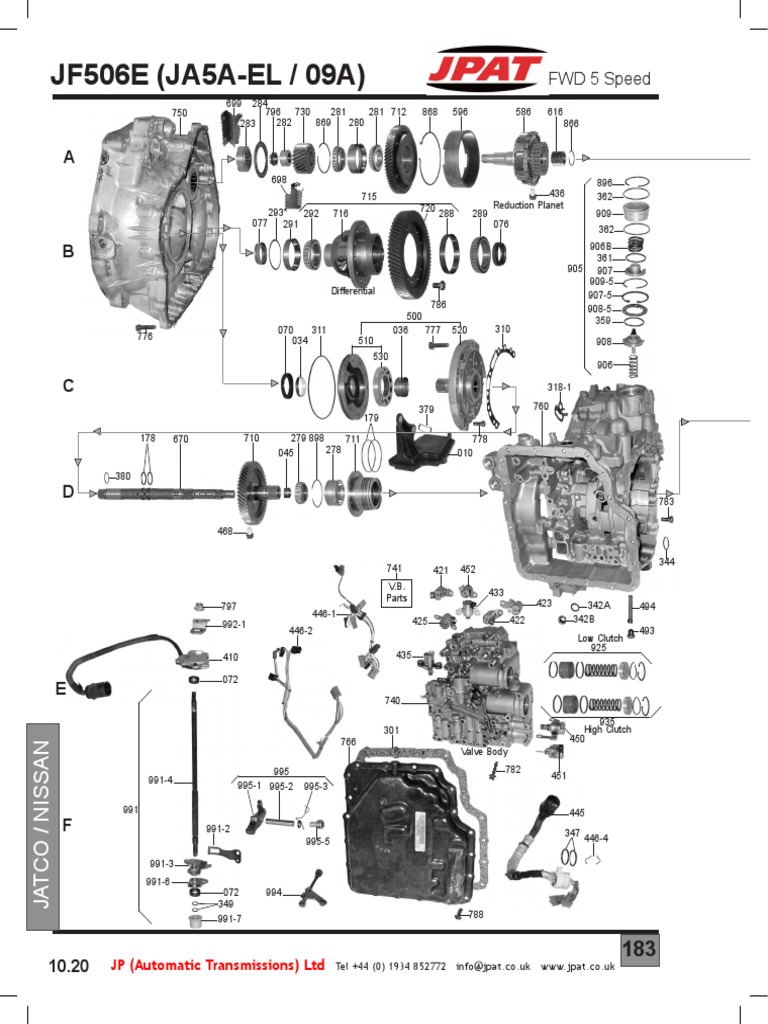 JATCO JA5A-EL Transmission Parts List | PDF | Computers | Technology ...